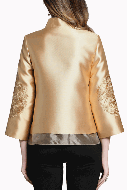 Embroidered Gold Cheongsam Qipao Tang Jacket Top – Frockalicious
